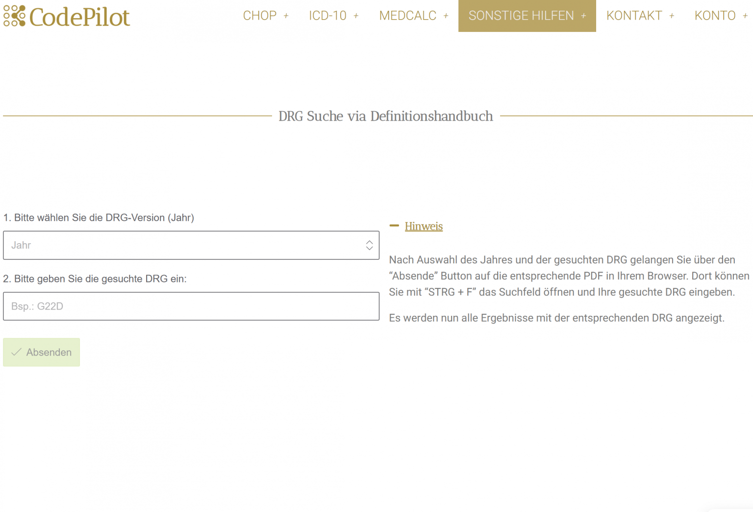 CodePilot - CHOP, ICD10, SwissDRG Kodierung Unterstützung