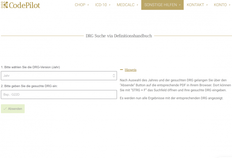 CodePilot - effizienter Kodieren, Hilfsmittel und Infos für DRG